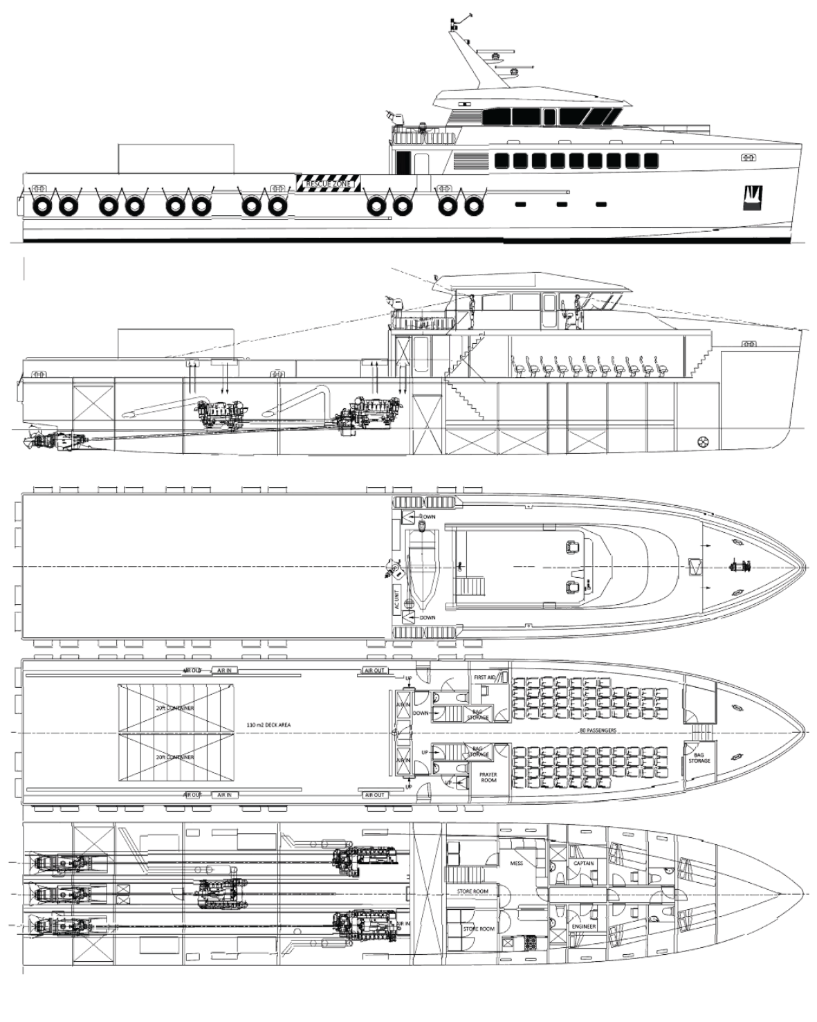Fast Crew Boat (FCB) 41m - Gading Marine Industry
